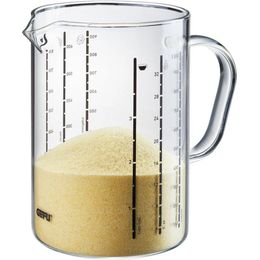 Gefu Messbecher METI, 1000 ml, Glas, Ausgießnase, 1 Liter, weiß