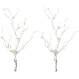 Winterliche Kunstpflanze Weihnachtsdeko Zweig, Creativ green, Höhe 65 cm, Deko-Ast mit künstlichem Schnee bedeckt, 2er-Set, weiß