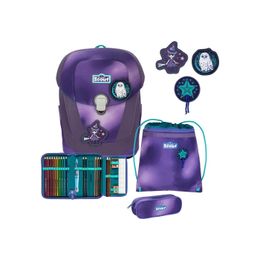 Scout Schulranzen Sunny II Exklusiv Superflash, Purple Magic (Set, 4-tlg), extra große reflektierende Flächen; Faser aus recycelten PET-Flaschen, lila