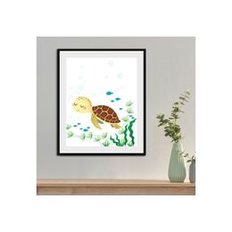 Lüttenhütt Lüttenhütt Bild Crush, Schildkröten (1 St), mit Rahmen, schwarz, beige|grün