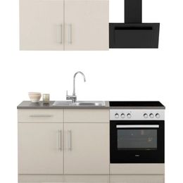 Wiho-Küchen wiho Küchen Küche Cali, wahlweise mit E-Geräten, Breite 160 cm, beige|grau