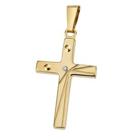 Firetti Kettenanhänger Schmuck Geschenk Gold 375 Halsschmuck Anhänger Halskette Kreuz, gelb|goldfarben