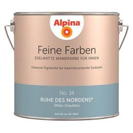 Alpina Wand- und Deckenfarbe Feine Farben No.14 Ruhe des Nordens®, Stilles Graublau, edelmatt, 2,5 Liter, blau|grau