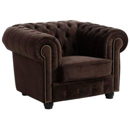 Max Winzer® Chesterfield-Sessel Rover, mit edler Knopfheftung, braun