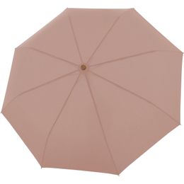 Doppler® Taschenregenschirm nature Magic, gentle rose, aus recyceltem Material mit Griff aus FSC®- schützt Wald - weltweit, rosa