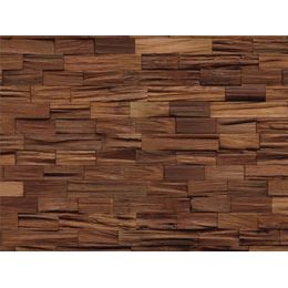 Wandpaneel Indo Echtholzpaneel Axewood Bangkirai, BxL: 20x50 cm, 0,1 qm, (Packung, 5-tlg) schallreduzierende Wandverkleidung mit 3D-Effekt, braun