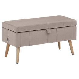 Inosign Truhenbank Amira, mit Staufach, in 3 Bezugsqualitäten mit feiner Steppung, beige