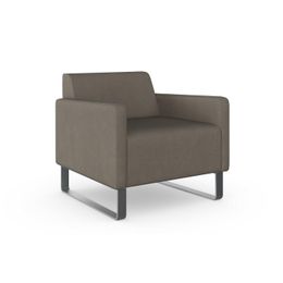 Machalke® Sessel single, Ledersessel mit Metallkufen, grau