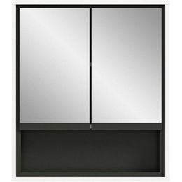 Welltime Badezimmerspiegelschrank Jaru Badmöbel, 2 Türen, 1 offenes Fach, Breite 60 cm, weiß