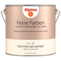 Alpina Wand- und Deckenfarbe Feine Farben No. 36 Tochter der Antike, Warmes Lichtweiß, edelmatt, 2,5 Liter, beige|weiß
