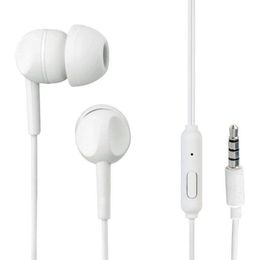 Thomson In Ear Kopfhörer mit Kabel und Geräuschunterdrückung, Mikrofon, Weiß In-Ear-Kopfhörer (Geräuschisolierung, Headset, Telefonfunktion, Rufannahmetaste), weiß