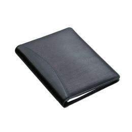 Alassio® Schreibmappe DIN A5, Bormio I, aus genarbtem Nappaleder, schwarz