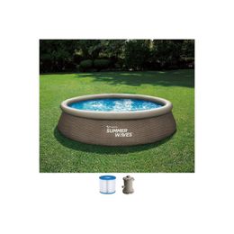 SummerWaves Quick-Up Pool (Set, 3-tlg), ØxH: 396x84 cm, braun