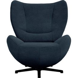 Tom Tailor HOME Loungesessel TOM PURE, mit Metall-Drehfuß in Schwarz, blau