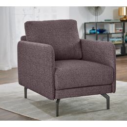 Hülsta Sofa hülsta sofa Sessel hs.450, Armlehne sehr schmal, Breite 70 cm, Alugussfuß Umbragrau, grau