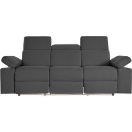 Places of Style 3-Sitzer Kilado, mit 2x Relaxfunktion, verstellbarer Armlehne, Kopfteilverstellung, grau