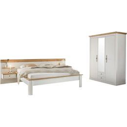 Home Affaire Schlafzimmer-Set Westminster, beinhaltet 1 Bett, Kleiderschrank 3-türig und 2 Wandpaneele, weiß
