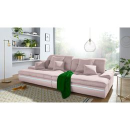 Mr. Couch Big-Sofa Biarritz, Wahlweise mit Kopfteilverstellung und RGB-LED-Beleuchtung, braun