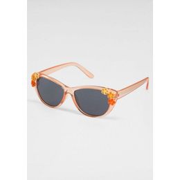 Primetta Eyewear Sonnenbrille mit Blumen-Applikation, orange