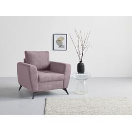 Inosign Sessel Lörby, auch mit Aqua clean-Bezug, feine Steppung im Sitzbereich, lose Kissen, rosa