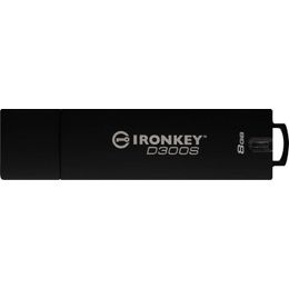 Kingston IRONKEY D300S 8GB USB-Stick (USB 3.1, Lesegeschwindigkeit 165 MB/s), schwarz