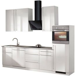 Wiho-Küchen wiho Küchen Küchenzeile Chicago, mit E-Geräten, Gesamtbreite 280 cm, grau|weiß