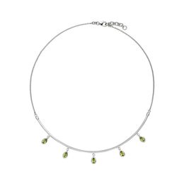 Jobo Collier, 585 Weißgold mit Peridot 44 cm, silberfarben|weiß