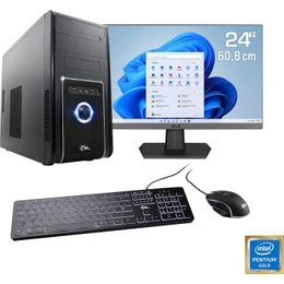 CSL Speed V21813 PC-Komplettsystem (24", Intel® Pentium Gold G6400, 8 GB RAM, 500 GB SSD), schwarz