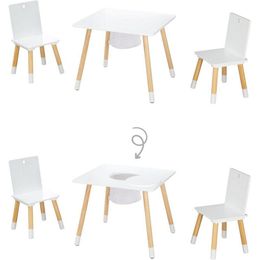 Roba® Kindersitzgruppe Sitzgruppe mit Aufbewahrungsnetz, weiß, aus Holz, weiß