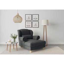 Home Affaire Loveseat Loveseat Queenie (1-St), mit softem, weichem Sitzkomfort, zeitloses Design, inkl. Zierkissen, grau