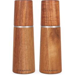 Cole & Mason Cole & Mason Salz-/Pfeffermühle Marlow, (2 Stück), aus hochwertigem Akazienholz, braun