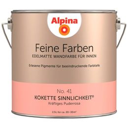 Alpina Wand- und Deckenfarbe Feine Farben No. 41 Kokette Sinnlichkeit, Kräftiges Puderrosa, edelmatt, 2,5 Liter, rosa|rot