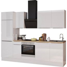 Optifit Küchenzeile Aken, mit E-Geräten, Breite 270 cm, weiß