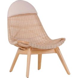 GUTMANN FACTORY Rattanstuhl Fenno, mit abnehmbaren Nackenkissen, beige