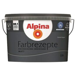 Alpina Wand- und Deckenfarbe Farbrezepte Dunkle Eleganz, Kräftiges Dunkelgrau, matt, 2,5 Liter, grau