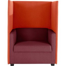 DOMO collection Sessel Kea, mit praktischem Sichtschutz, Breite 100 cm, orange|rot