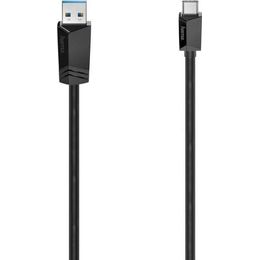 Hama USB-C-Kabel USB-C-Stecker USB-A-Stecker USB 3.2 Gen1 5 Gbit/s 0,25m USB-Kabel, USB Typ A, USB-C, (25 cm), schwarz