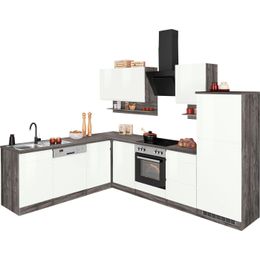 Kochstation Küche KS-Virginia, Stellbreite 220/280 cm, wahlweise mit E-Geräten, weiß