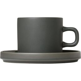 Blomus Tasse PILAR, Keramik, für Kaffee, 4-teilig, grau