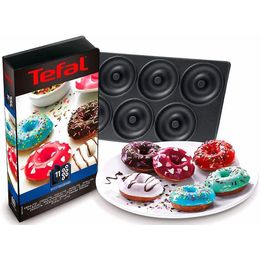 Tefal Donutplatten XA8011, Metall, passend für Tefal SW852D Snack Collection, schwarz