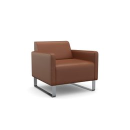 Machalke® Sessel single, Ledersessel mit Metallkufen, braun