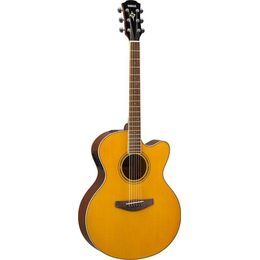 Yamaha E-Gitarre E-Akustikgitarre CPX600VT, Vintage Tint, beige
