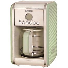Ariete Filterkaffeemaschine Vintage grün 1342, 1,5l Kaffeekanne, Permanentfilter, Startzeit Kaffeezubereitung programmierbar, grün|silberfarben|weiß
