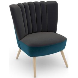 Max Winzer® Sessel build-a-chair Aspen, im Retrolook, zum Selbstgestalten, blau