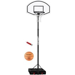 Hornet by Hudora Basketballständer Hornet 305 (Set, 3-St., Basketballständer mit Ball und Pumpe), mobil, höhenverstellbar bis 305 cm, schwarz