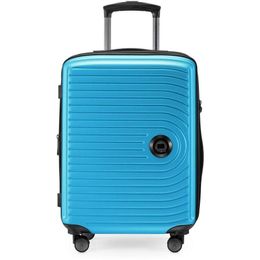 Hauptstadtkoffer Hartschalen-Trolley Mitte, 55 cm, cyanblau, 4 Rollen, Hartschalen-Koffer Handgepäck-Koffer TSA Schloss Volumenerweiterung, blau