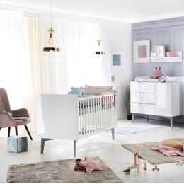 Roba® Babymöbel-Set Retro 2, (Spar-Set, 2-St., Kinderbett, Wickelkommode), mit Kinderbett & Wickelkommode; Made in Europe, weiß