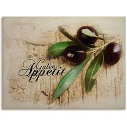 Artland Holzbild Oliven Guten Appetit, Obst Bilder (1 St), braun