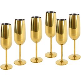 ECHTWERK Champagnerglas, Edelstahl, Sektglas, Sektkelch, Champagnerkelch, bruchsicher, 250 ml, goldfarben