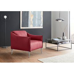 W.Schillig Cocktailsessel sally, mit Metallfüßen in Chrom glänzend, rot